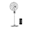 Holmes 16 in. 3-Speed Chrome Digital Oscillating Metal Stand Fan with ...