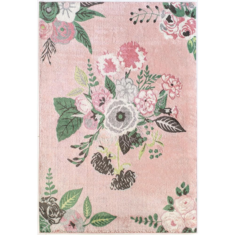 Rugs America Valentina Rose Garden Pink 8 ft. x 10 ft. Area Rug RA28526 ...