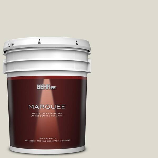 BEHR MARQUEE 5 gal. #GR-W11 Silver Ash Matte Interior Paint & Primer ...