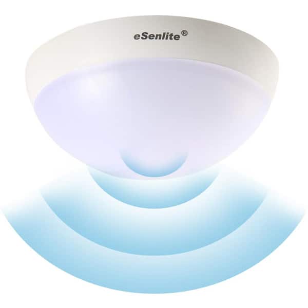 eSenLite 10-Watt White Integrated LED Wall Ceiling Flush Mount with ...