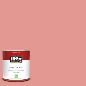 BEHR PREMIUM PLUS 1 qt. #160D-4 Strawberry Rose Satin Enamel Exterior ...