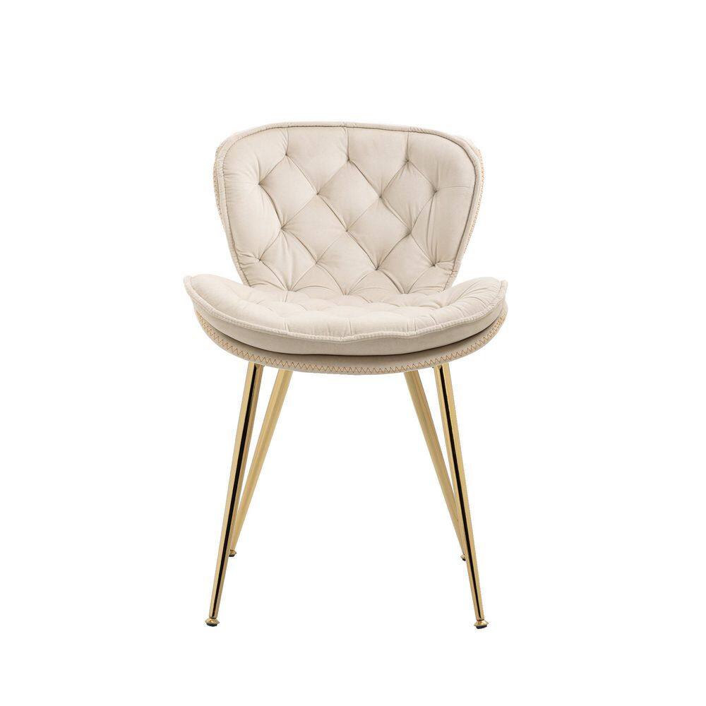 HOMEFUN Modern Ivory Velvet Fabric Leisure Dining Chair (Set of 2 ...