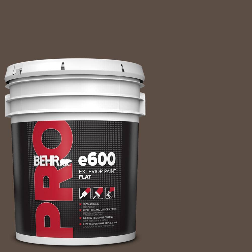 BEHR PRO 5 gal. #HDC-FL15-05 Warm Pumpernickel Flat Exterior Paint ...