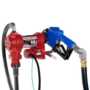 FILL-RITE 12-Volt 15 GPM 1/4 HP Fuel Transfer Pump (Manual Nozzle ...