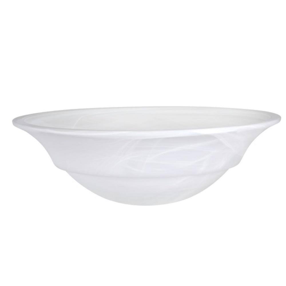 5 in. H x 15 in. Dia/Etched Alabaster Glass Shade For Torchiere Lamp ...