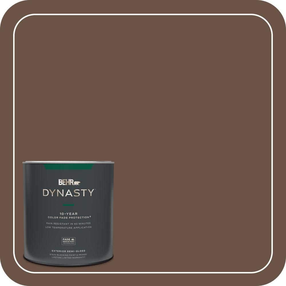 BEHR DYNASTY 1 qt. #MQ2-05A Authentic Brown Semi-Gloss Exterior Stain ...
