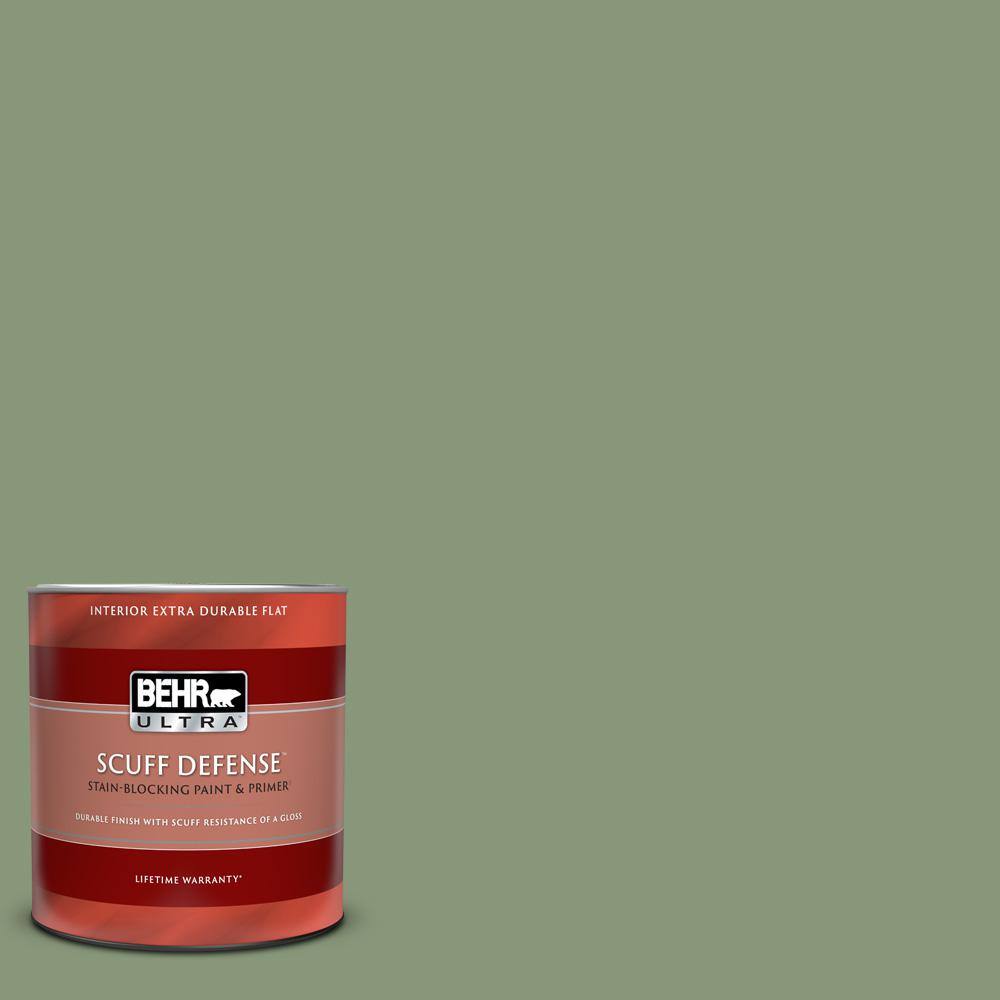BEHR ULTRA 1 qt. #S390-5 Laurel Tree Extra Durable Flat Interior Paint ...