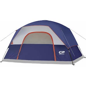 Blue 8 Person Camping Tents, Waterproof Windproof Family Dome Tent with ...