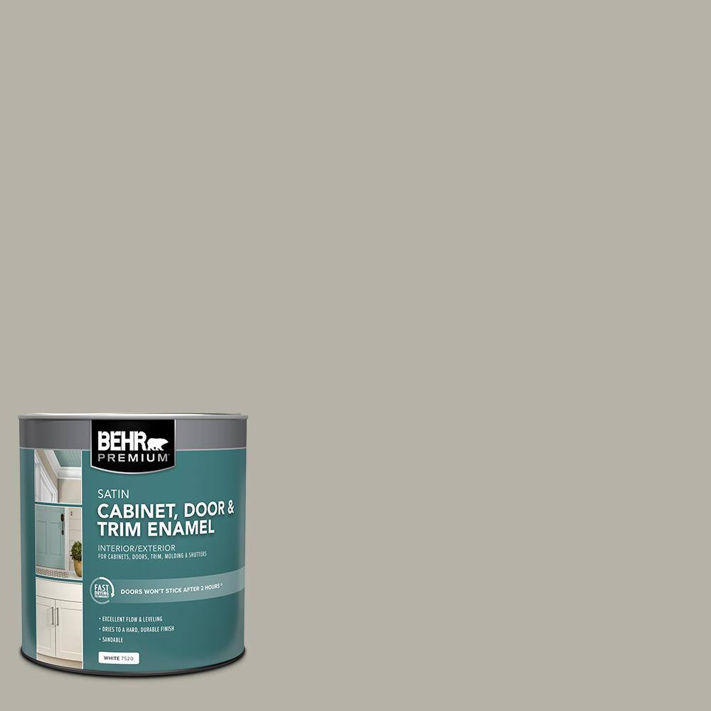 BEHR PREMIUM 1 qt. #PFC-67 Mossy Gray Satin Enamel Interior/Exterior ...