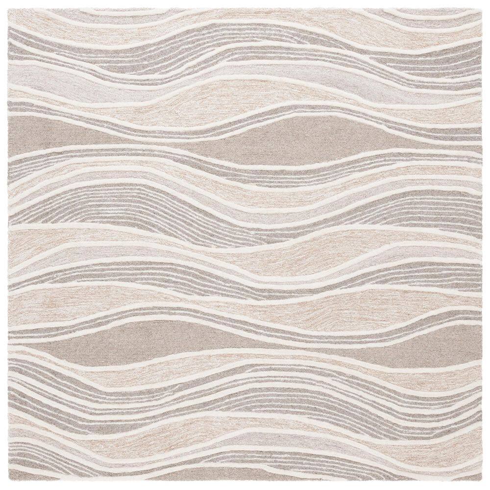 SAFAVIEH Fifth Avenue 6 ft. x 6 ft. Natural/Ivory Abstract Waves Square ...