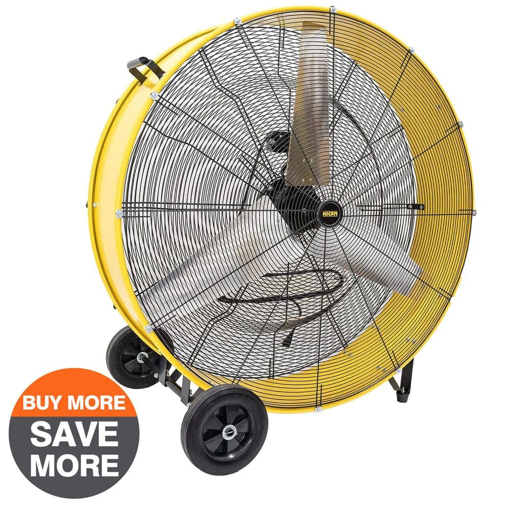Edendirect 42 in. 2 Speeds Drum Fan in Yellow with Powerful 4/5 HP ...