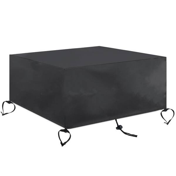 Shatex 44 in. Black Durable Weather-Resistant Square Fire Pit Cover ...
