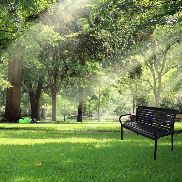 Curved Metal Outdoor Benches