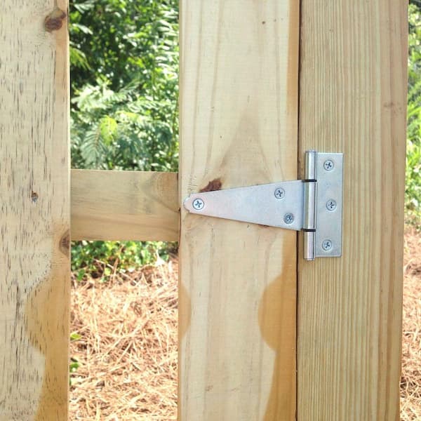 Everbilt 4 in. x 3-3/20 in. Standard Zinc-Plated Heavy-Duty Tee Hinge ...