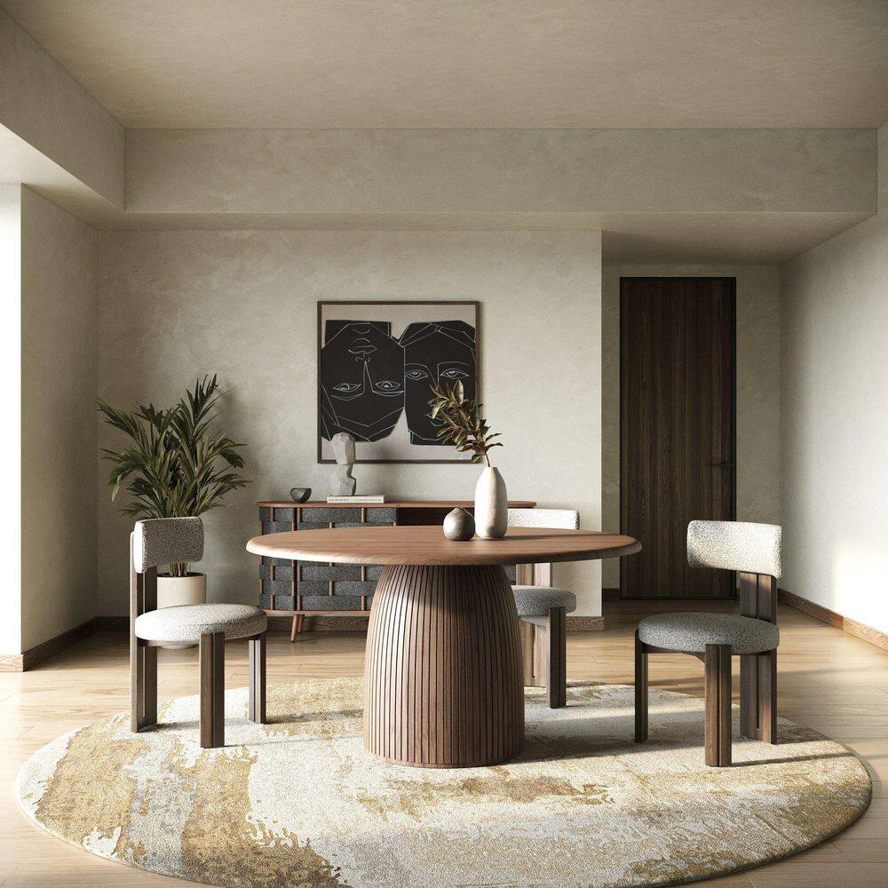 MR MODREST Modrest Sheridan Mid-Century Walnut Wood 55.1 in. Pedestal ...