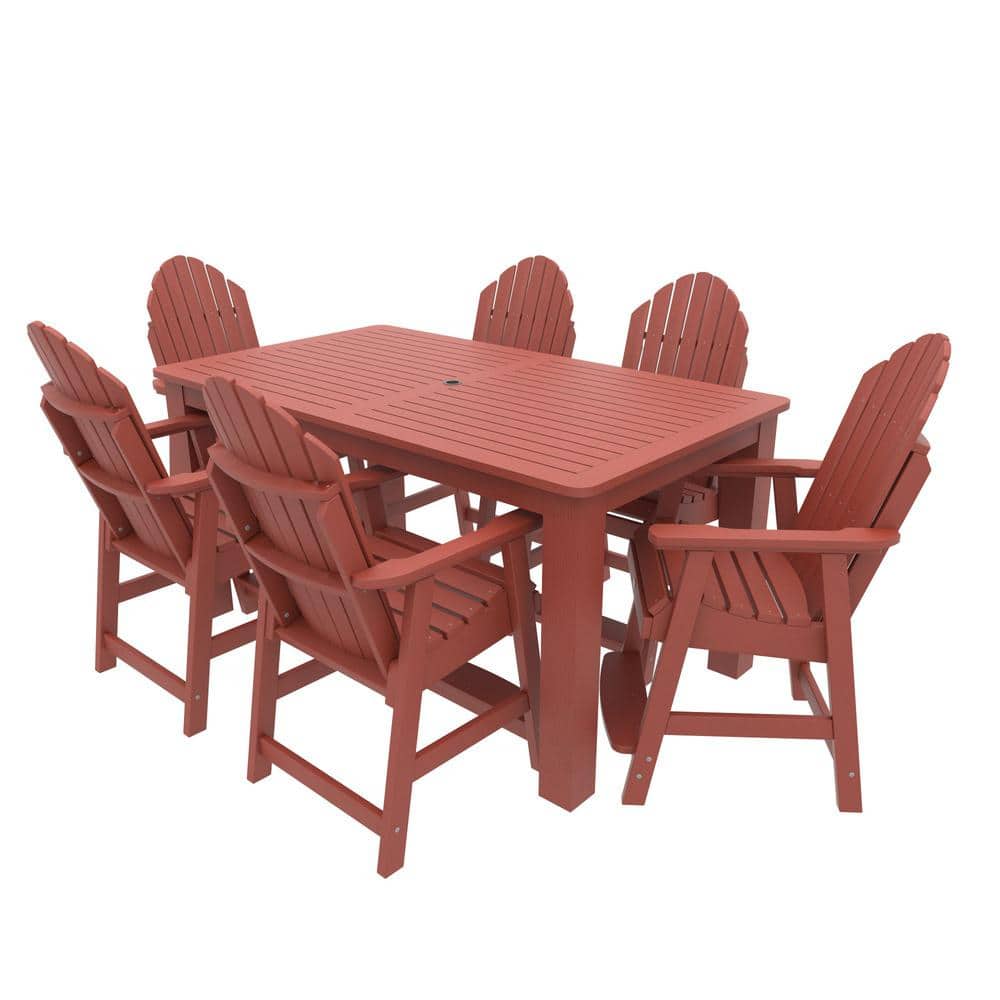 Highwood Springville 7-Pieces Recycled Plastic Outdoor Dining Set CM ...