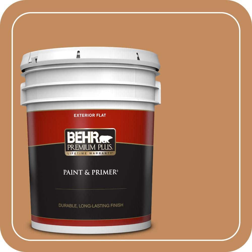 BEHR PREMIUM PLUS 5 gal. #PPU3-13 Glazed Ginger Flat Exterior Paint ...