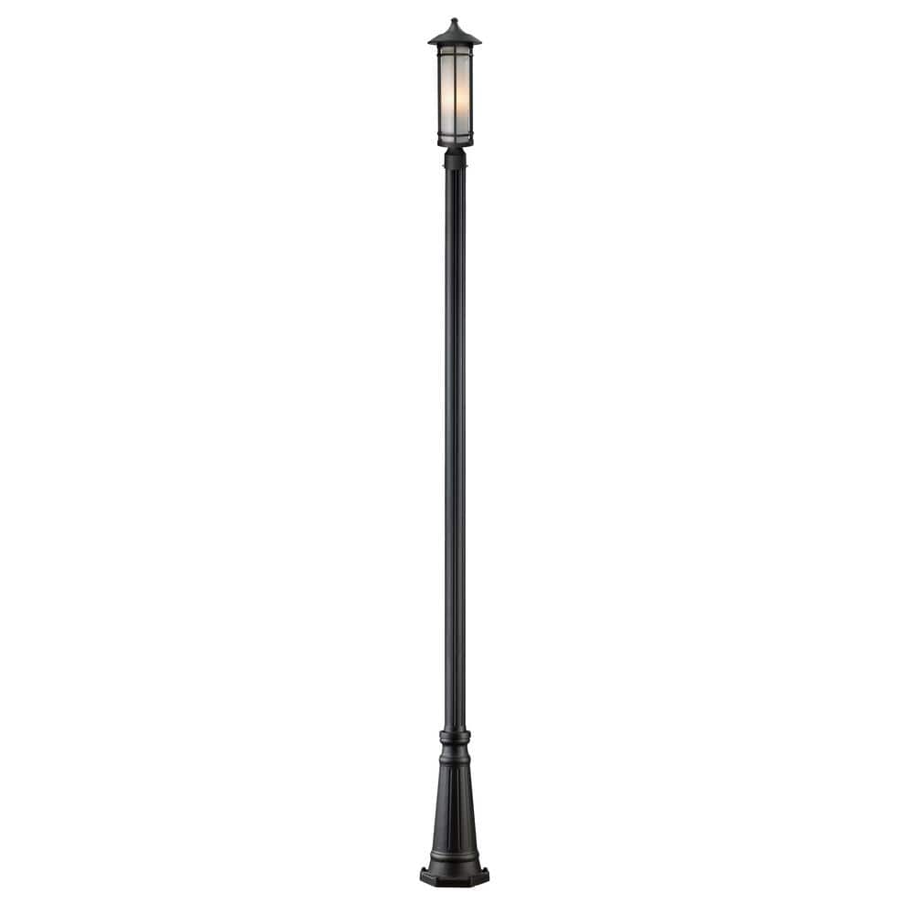 Woodland 116 in. 1-Light Black Aluminum Hardwired Outdoor Weather ...