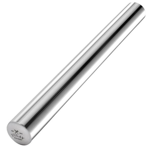 Zulay Kitchen 16 in. Professional Stainless Steel Rolling Pin - Silver ...