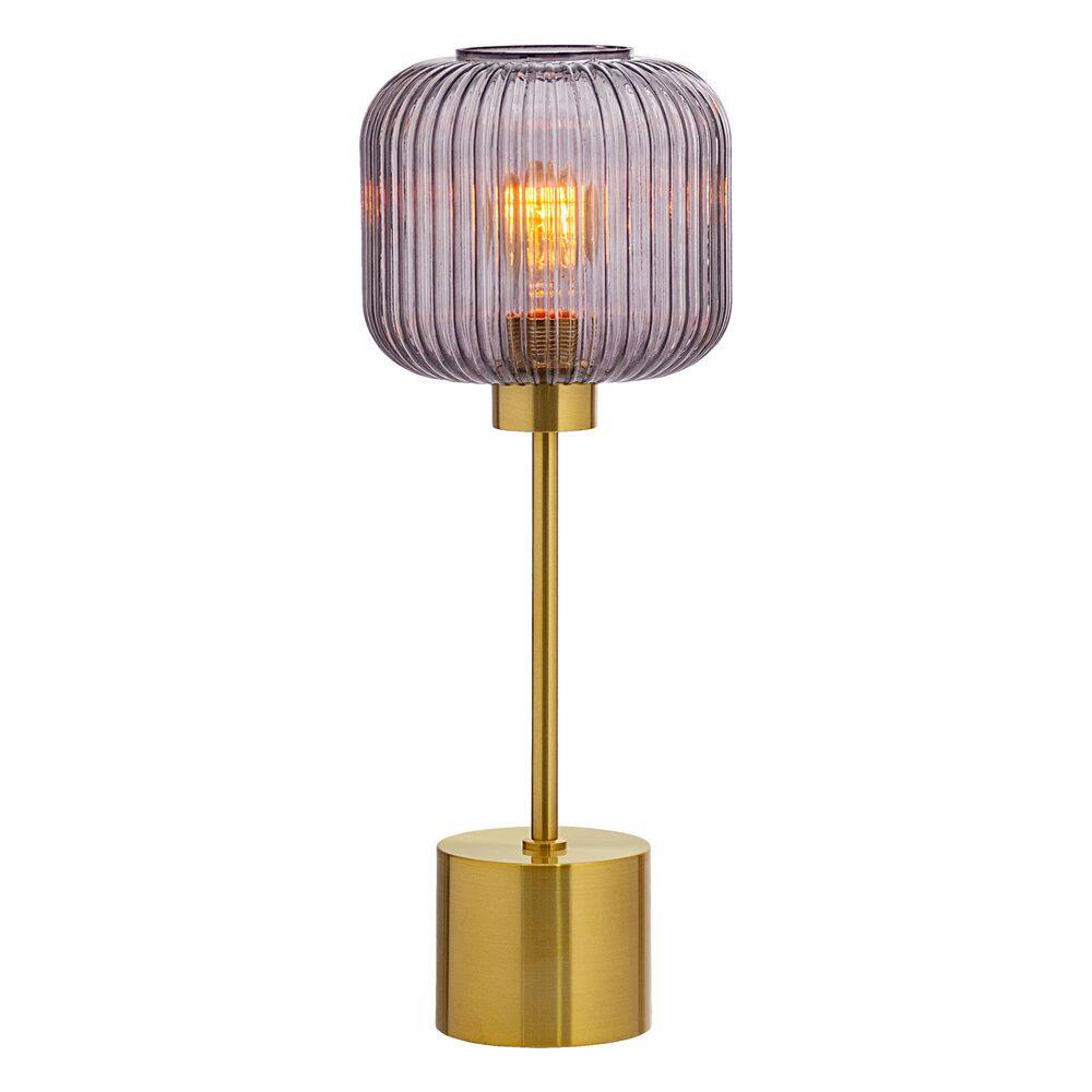 River of Goods Aislin 21 in. Brushed Gold Metal Table Lamp with Globe ...