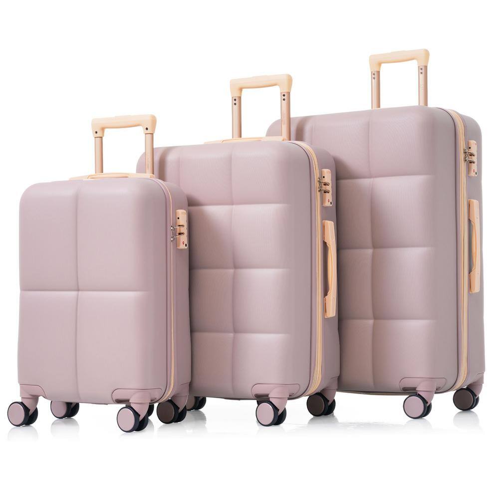Aoibox 20 in. 24 in. 28 in. 3-Piece Rosy Brown Hardside Spinner Luggage ...