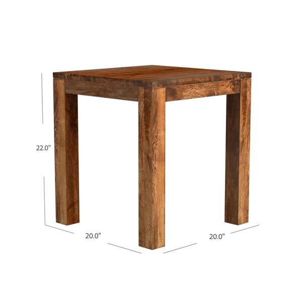 East At Main Parsons 20 in. Walnut Brown Standard Square Mango Wood End Table ST 316125 WN The Home Depot