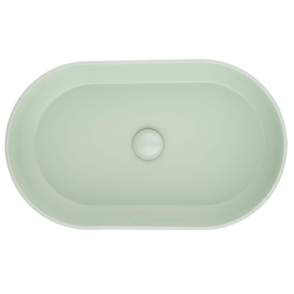 Flynama Acrylic 24 x 14 x 5.5 Rectangular Bathroom Vessel Sink in Mint Green W127281985-E - The ...