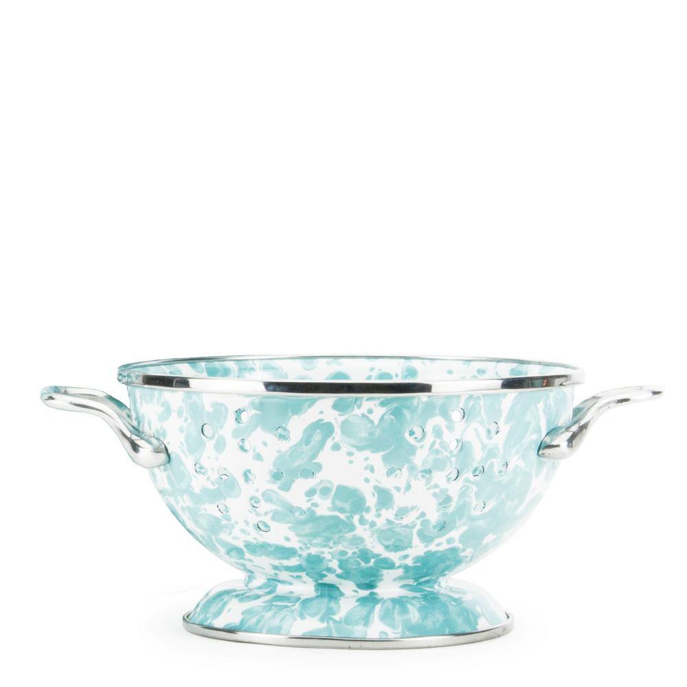 Golden Rabbit Sea Glass 1 qt. Enamelware Colander GL24 - The Home Depot