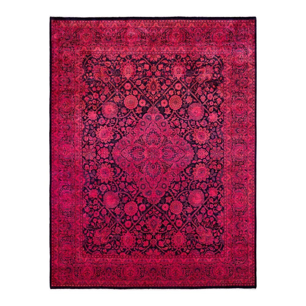 Chloe & Olivia Home Overdyed Pink 8 ft. x 10 ft. Solid Wool Indoor Area ...