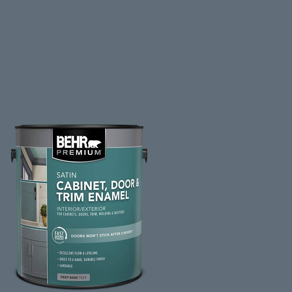 BEHR PREMIUM 1 gal. #N480-6 NYPD Satin Enamel Interior/Exterior Cabinet ...