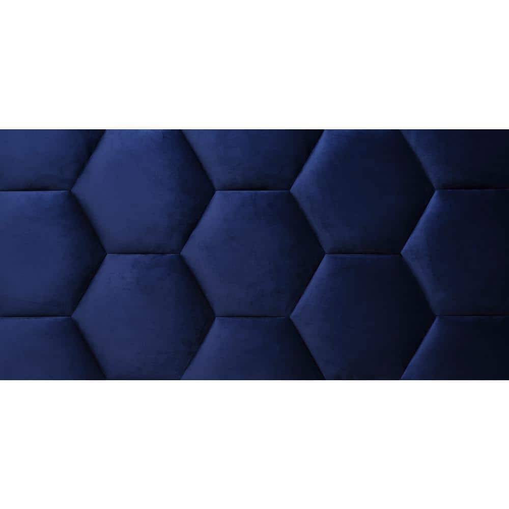 WALL!SUPPLY Luxury Velvet 2-Piece 3D Textile Hexagon Wall Panels, Blue ...