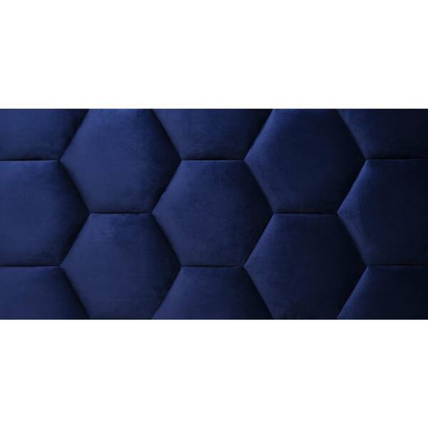 WALL!SUPPLY Luxury Velvet 2-Piece 3D Textile Hexagon Wall Panels, Blue ...
