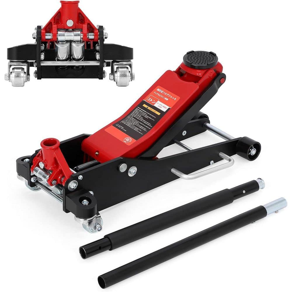 Gravee 1.5 Ton Aluminum Iron Hydraulic Floor Jack with Dual Piston Pump ...