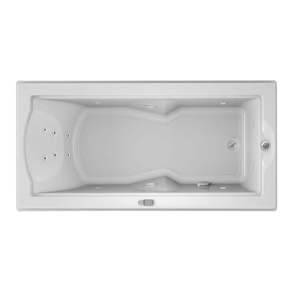 JACUZZI FUZION 70.7 in. x 35.4 in. Rectangular Whirlpool Bathtub with ...