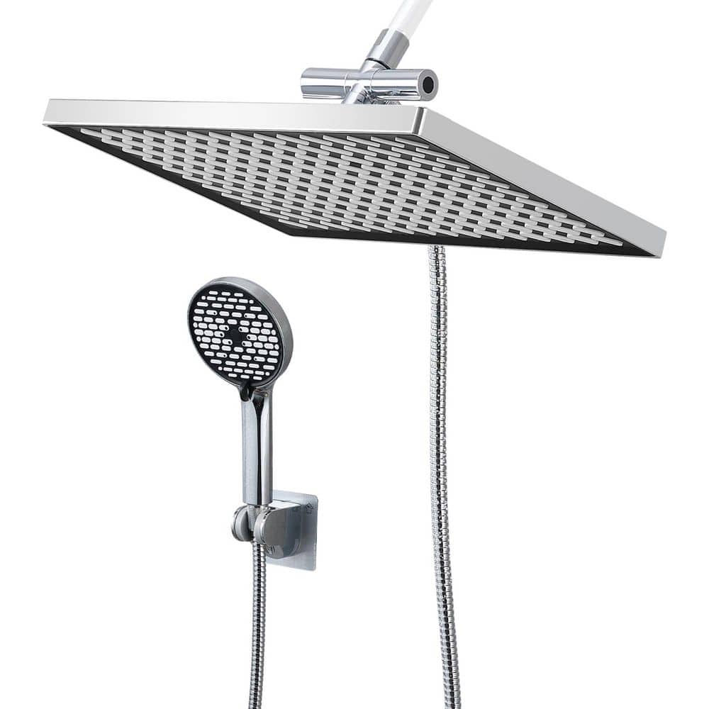 Zalerock Rainfull 6-Spray 12 in. Wall Mount Dual Shower Head and ...