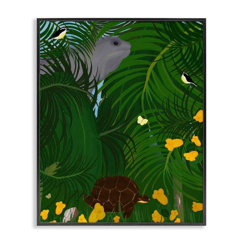 Stupell Industries Island Life Animals by Michelle Ingari Designs Black ...