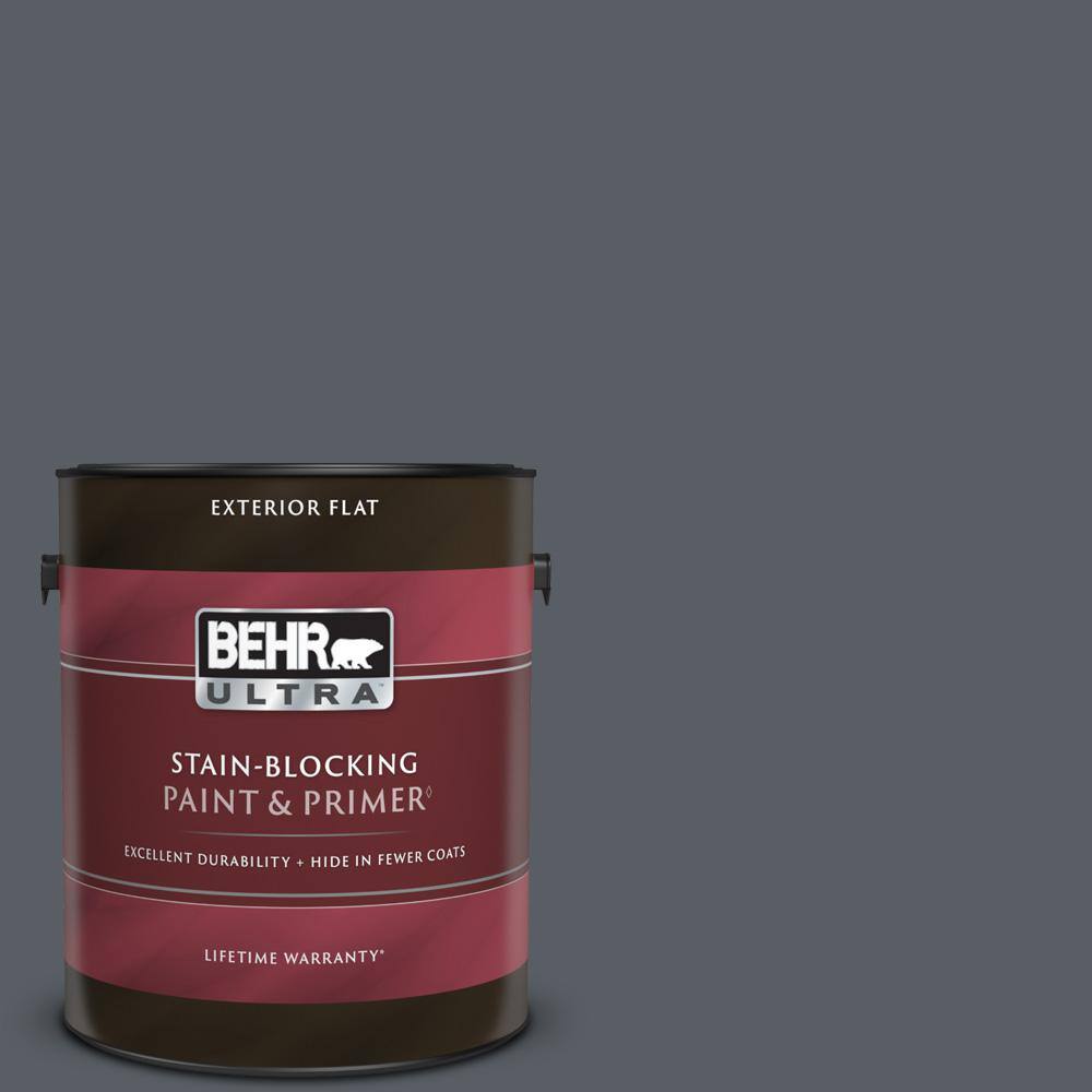 BEHR ULTRA 1 gal. #760F-6 Distant Thunder Flat Exterior Paint & Primer ...
