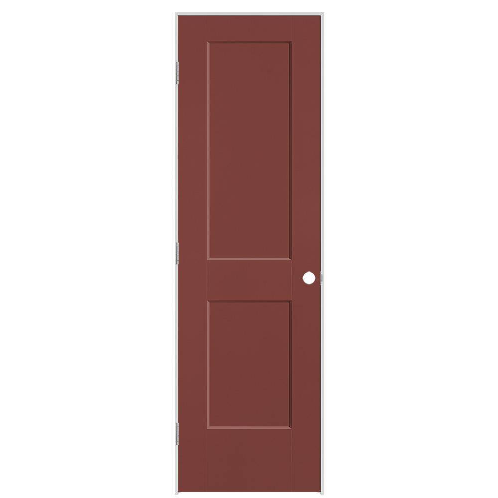 Masonite 24 in. x 80 in. 2-Panel Logan Right-Hand Hollow Core Red Bluff ...
