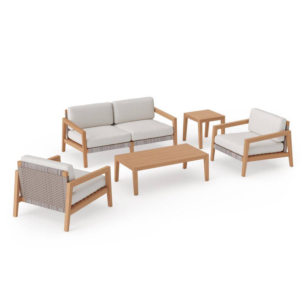 NewAge Products Lakeside 4 Seater 5 Piece Teak Outdoor Patio ...