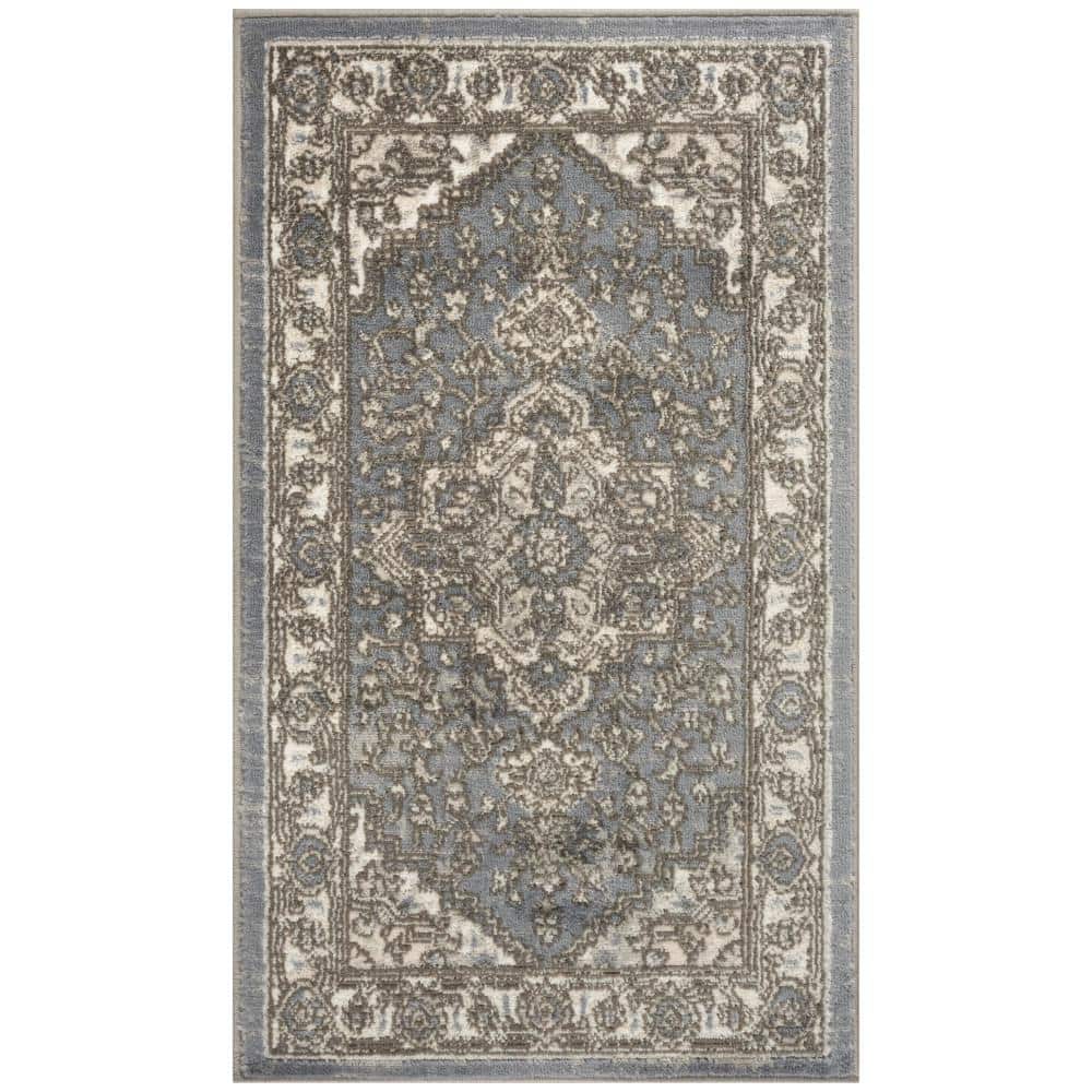 Nourison Concerto Blue 2 ft. x 4 ft. Center medallion Transitional Area ...