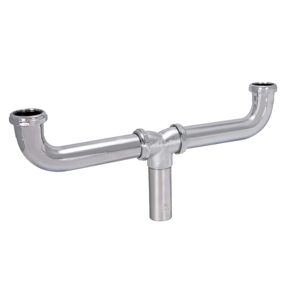EASTMAN 1-1/2 in. x 16 in. Center Outlet Continuous Waste, Chrome 35013 ...