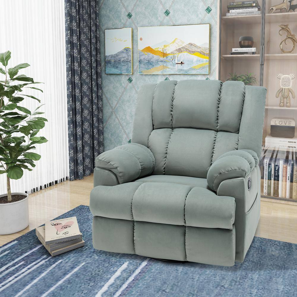 ANGELES HOME Green Polyester Manual Recliner Chair with Rocker and ...
