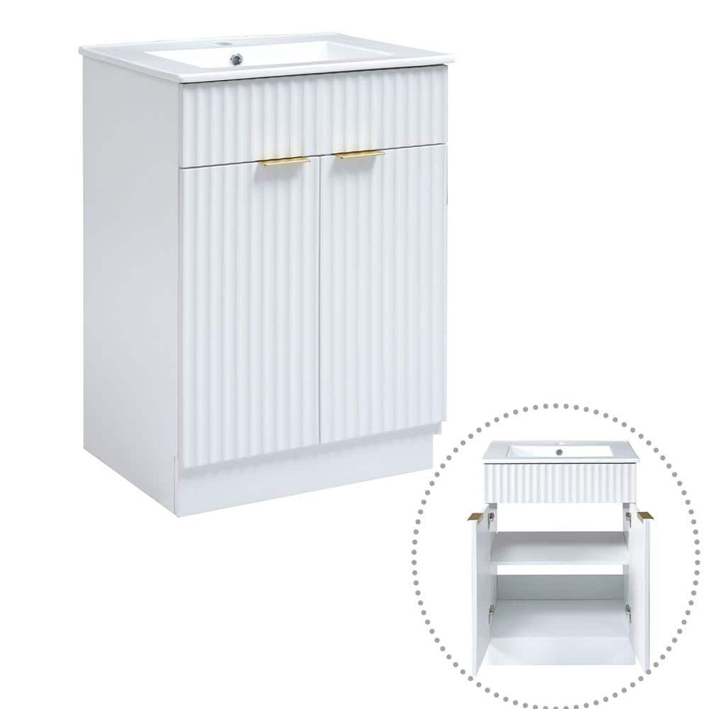 Miscool Ami 24 in. W x 18.3 in. D x 34 in. H Single Sink Bathroom ...