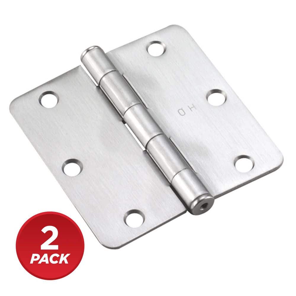 Onward 3-1/2 in. x 3-1/2 in. Brushed Chrome Full Mortise Butt Hinge ...