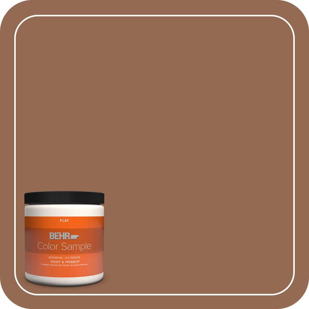BEHR PREMIUM PLUS 8 oz. #240F-6 Sable Brown Flat Interior/Exterior ...