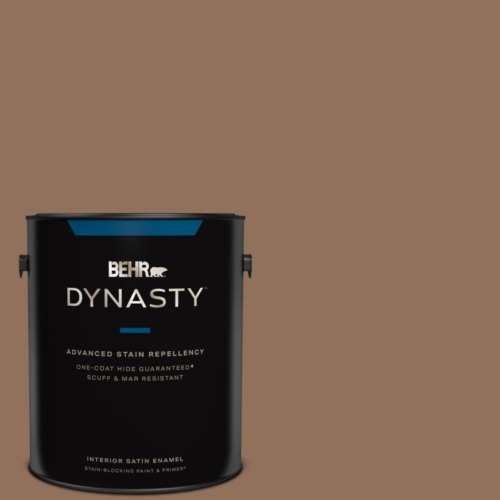 BEHR DYNASTY 1 gal. #N240-6 Wild Mustang One-Coat Hide Satin Enamel ...
