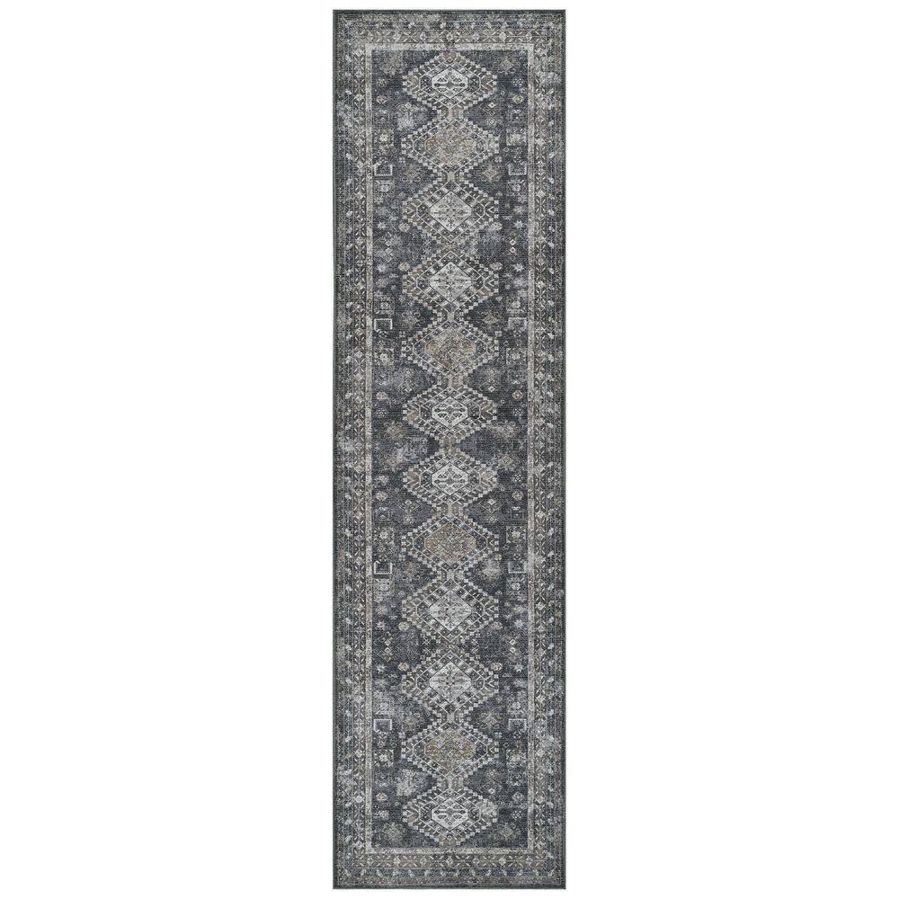 Amer Rugs Alaska Gray/Mustard 3 ft. x 10 ft. Medallion Runner Rug ...