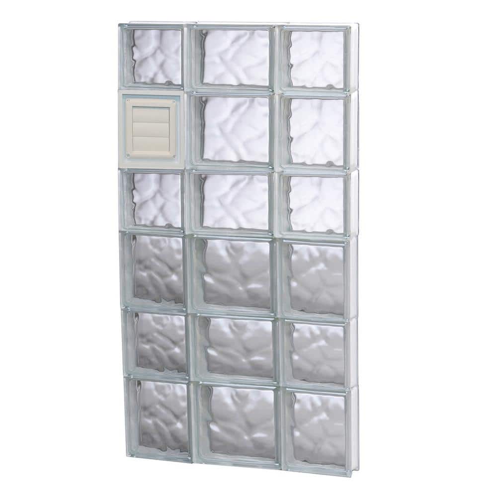 Clearly Secure 19.25 in. x 40.5 in. x 3.125 in. Frameless Wave Pattern ...