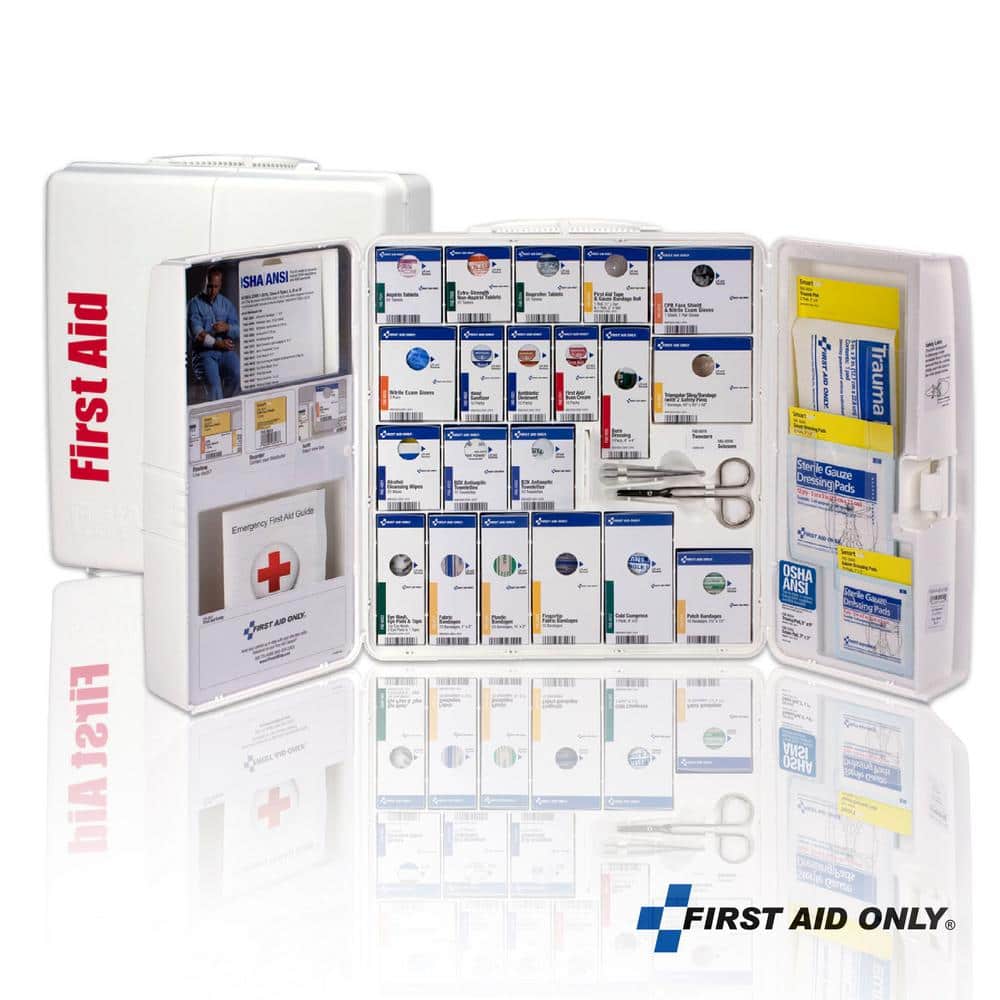 First Aid Only 50-Person, Large Plastic OSHA Smart Compliance Cabinet ...