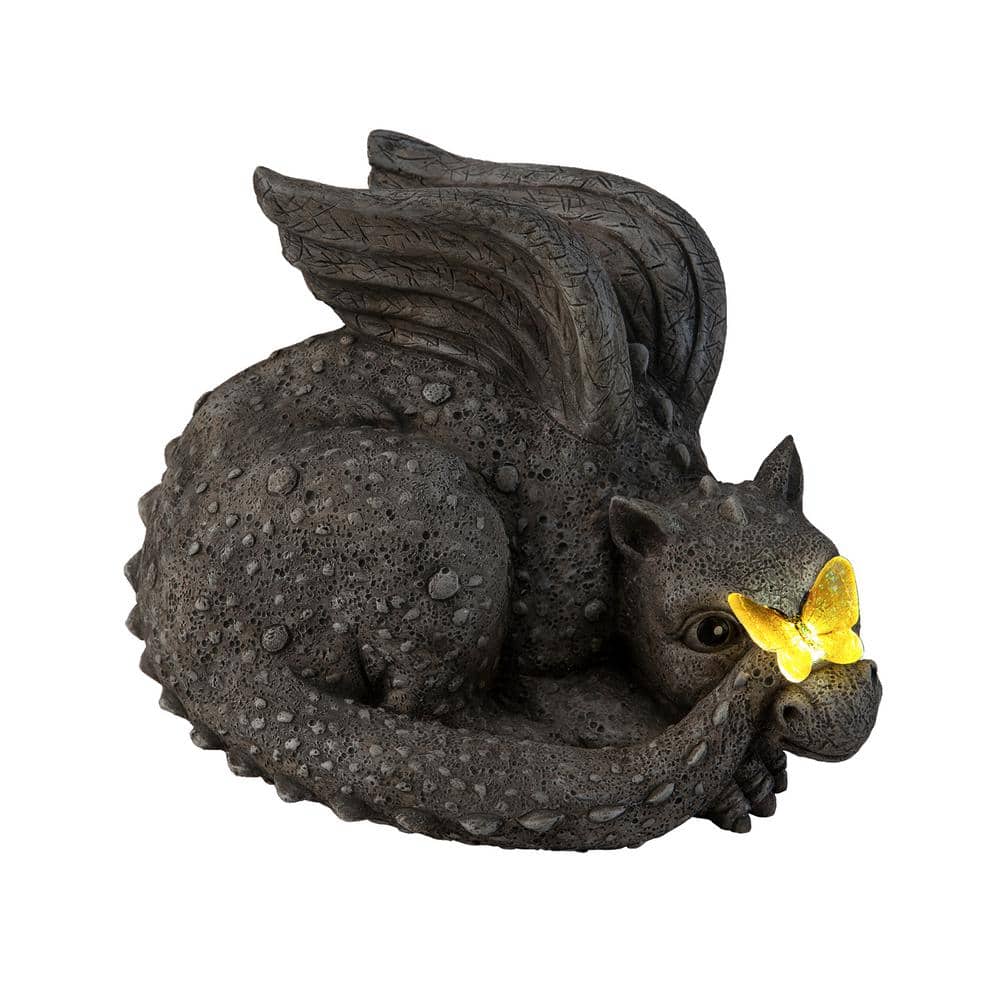 Evergreen 8 in. Solar Dragon Baby with Butterfly 2LA1258 - The Home Depot